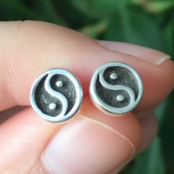 Jewelry | Year End Sale Sterling Silver Yin Yang Stud Earrings | Poshmark
